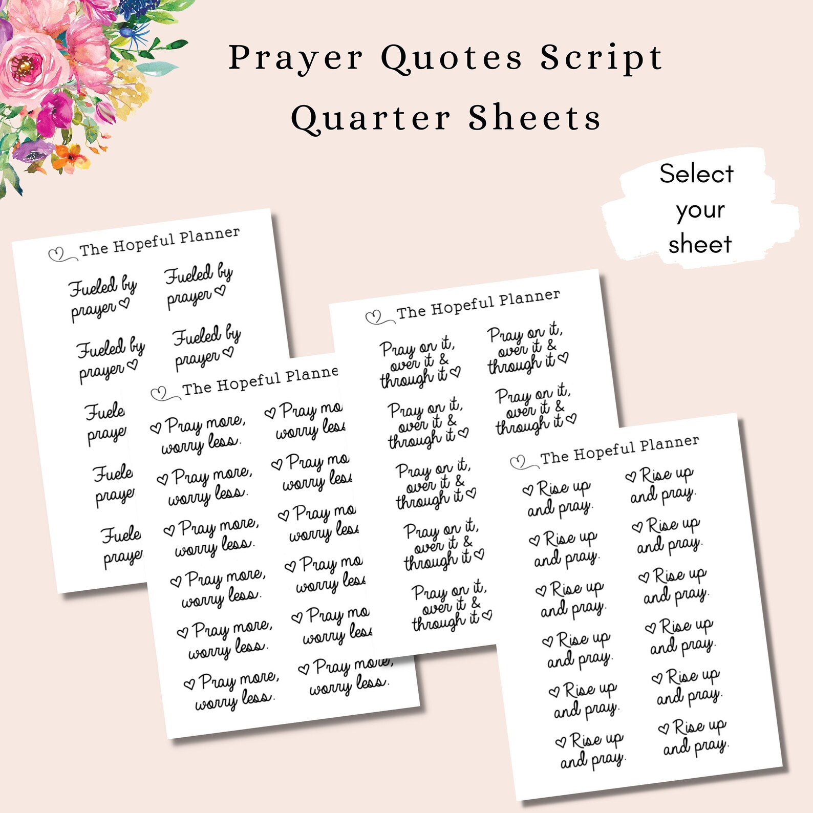 Prayer Quotes Script Stickers - Christian Stickers - Faith Based ...