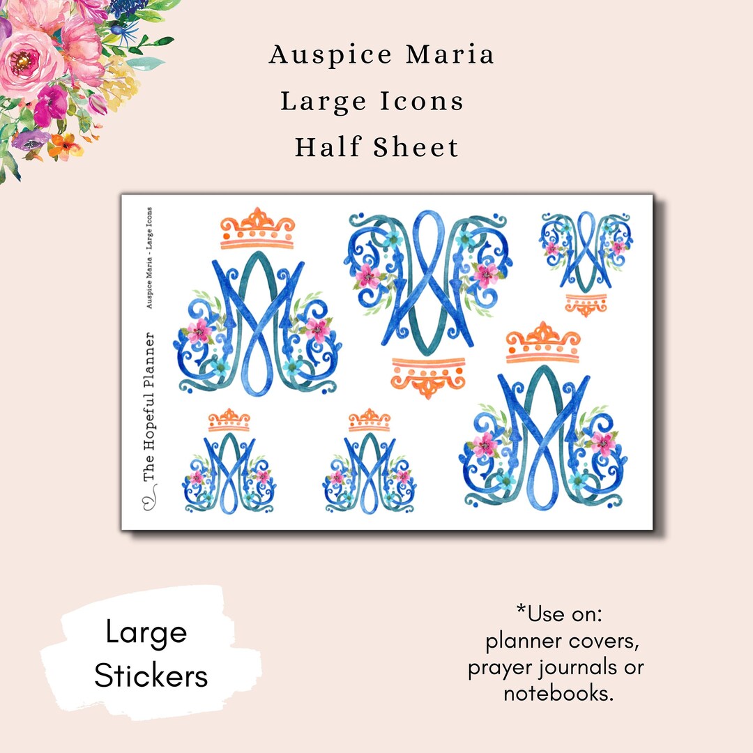 Auspice Maria LARGE Decorative Stickers - Traditional Catholic Devotion ...