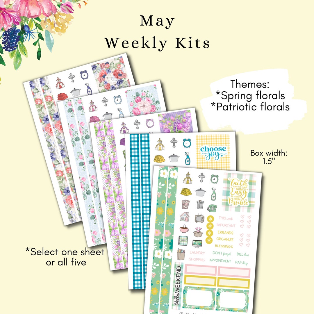 May Weekly Kits 151-155 Sticker Sheets Christian Planner Sticker Kits ...