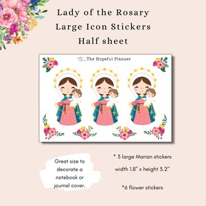 Our Lady of the Rosary Icon Stickers - Marian Feast Day - Sticker ...