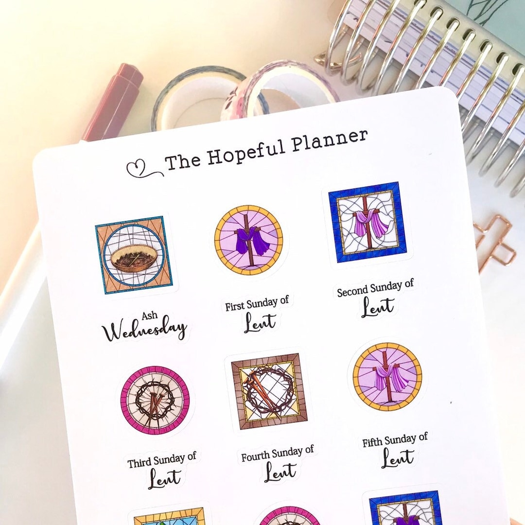 Lent Word Sampler Sticker Sheet V2 Liturgical Stickers for Ash ...
