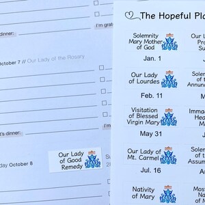 Marian Devotion & Feast Day Sticker Sheet - Catholic Planner Stickers ...