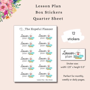 Lesson Plan Stickers Teacher Planner Sticker Sticker - Etsy