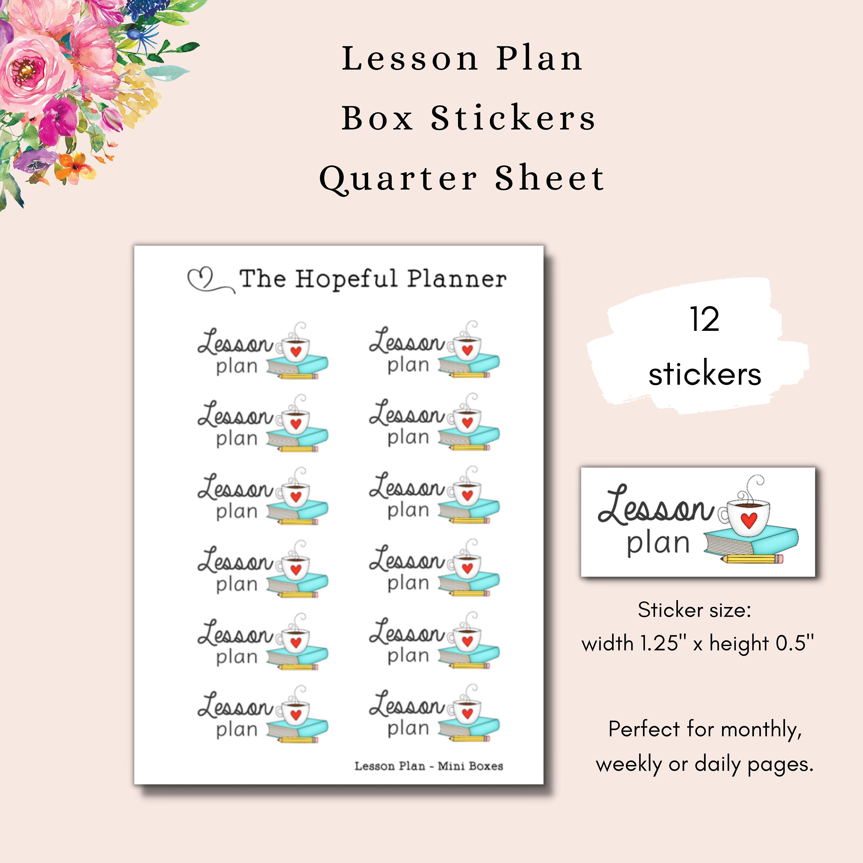 Lesson Plan Stickers Teacher Planner Sticker Sticker - Etsy