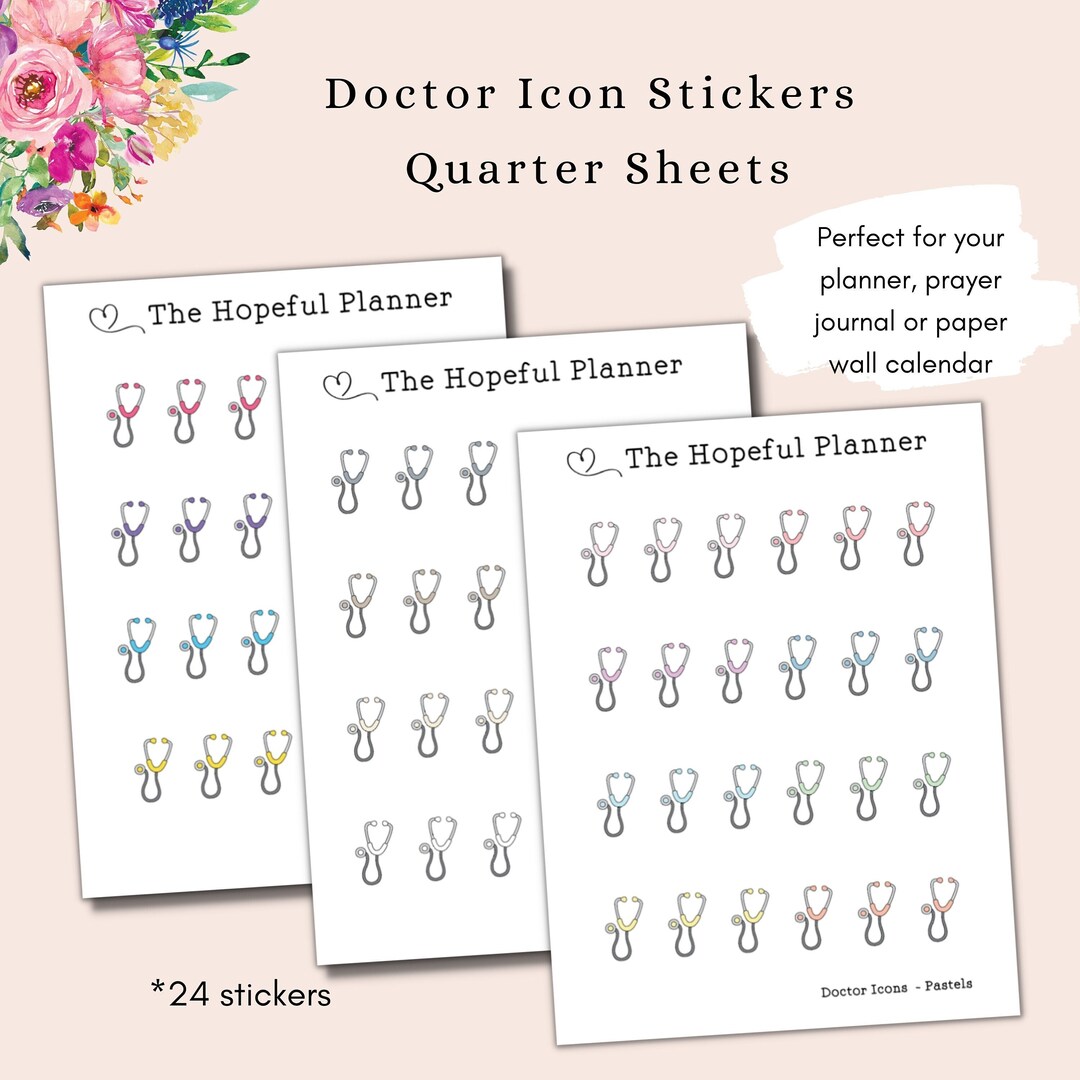 Doctor Icon Stickers - Dr. Appointment / Reminder - Planner Sticker ...