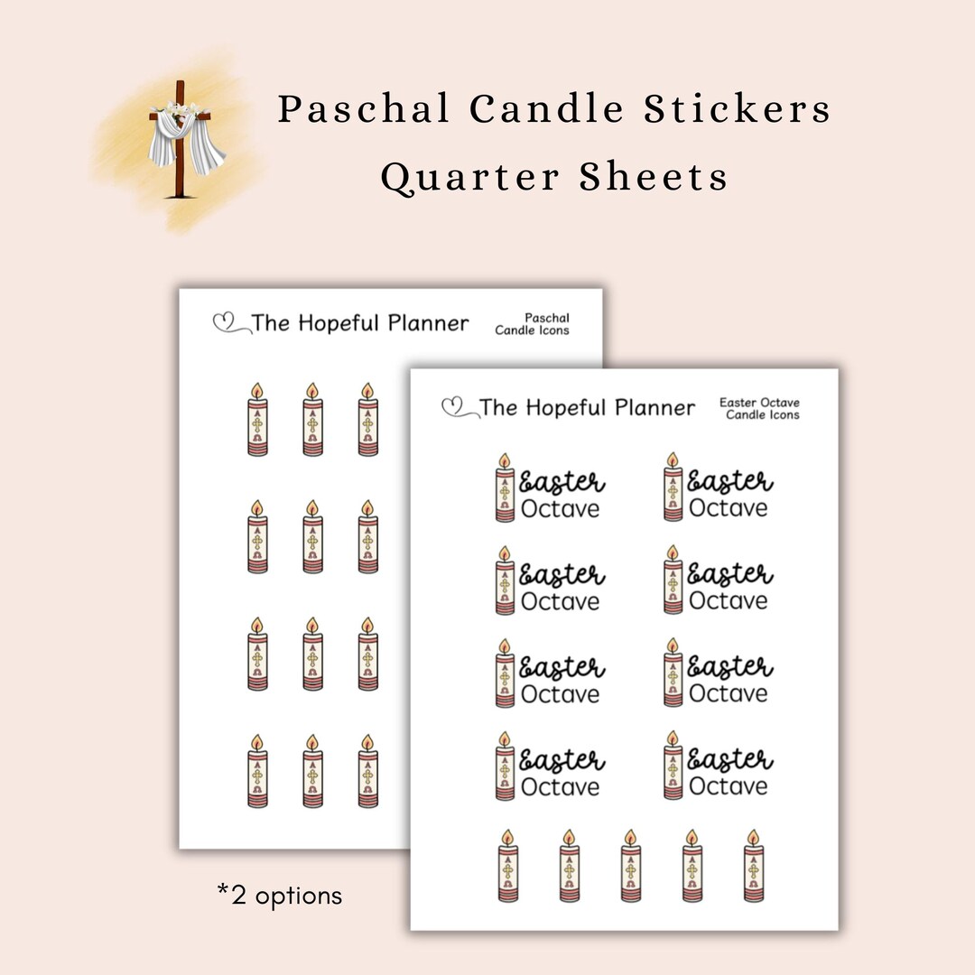 Paschal Easter Candle Sticker Sheet - Easter Octave Stickers ...