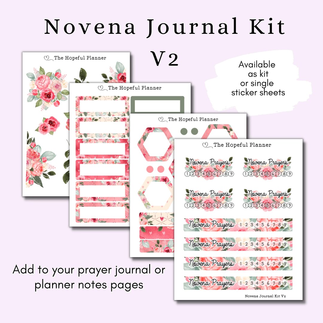 Novena Prayer Journal Sticker Kit V2 Catholic Devotion / - Etsy