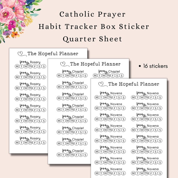 Catholic Prayer Weekly Habit Tracker Sticker Pray Rosary - Etsy
