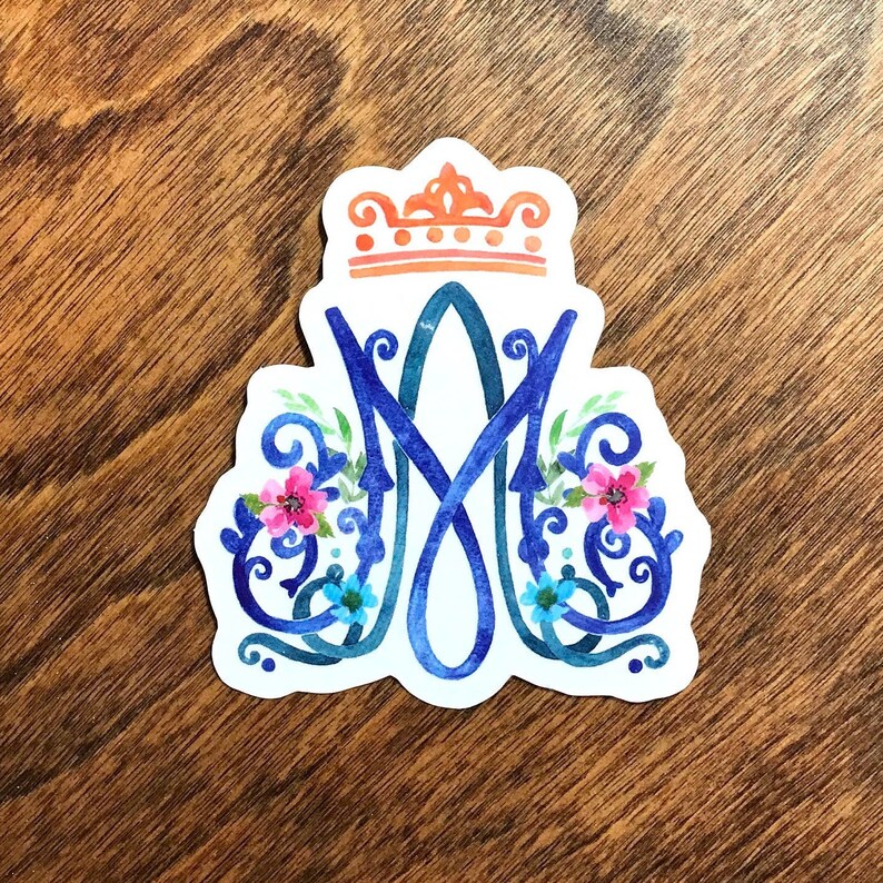 Auspice Maria Icon Catholic Watercolor Vinyl Decal Sticker | Etsy
