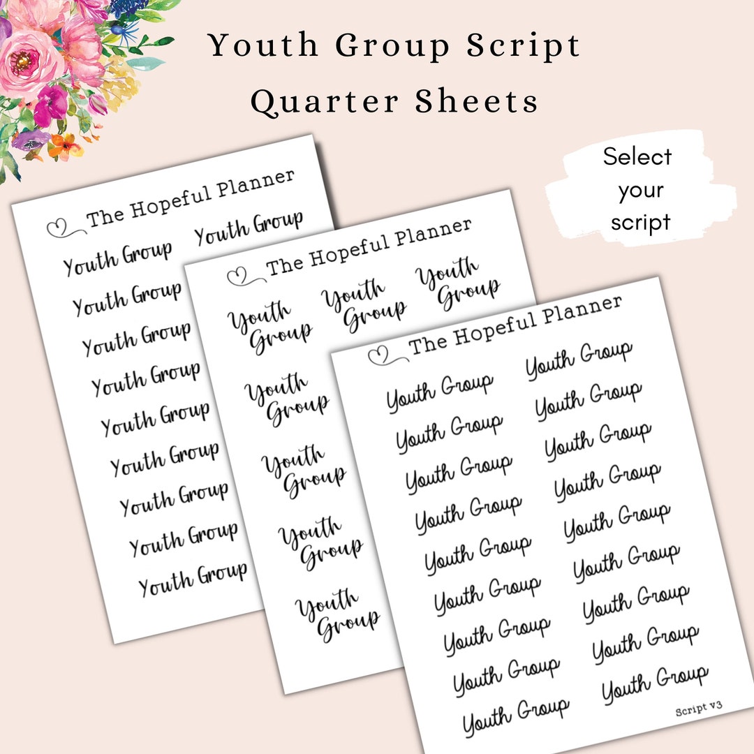 Youth Group Script Sticker - Meeting Reminder - Christian Planner ...
