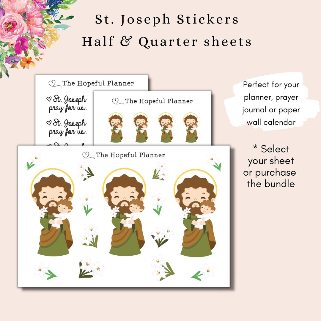 Saint Joseph Stickers - Catholic Feast Day Sticker Reminders - Saint ...