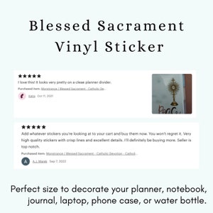 Monstrance / Blessed Sacrament Vinyl Decal Sticker - Catholic Devotion ...
