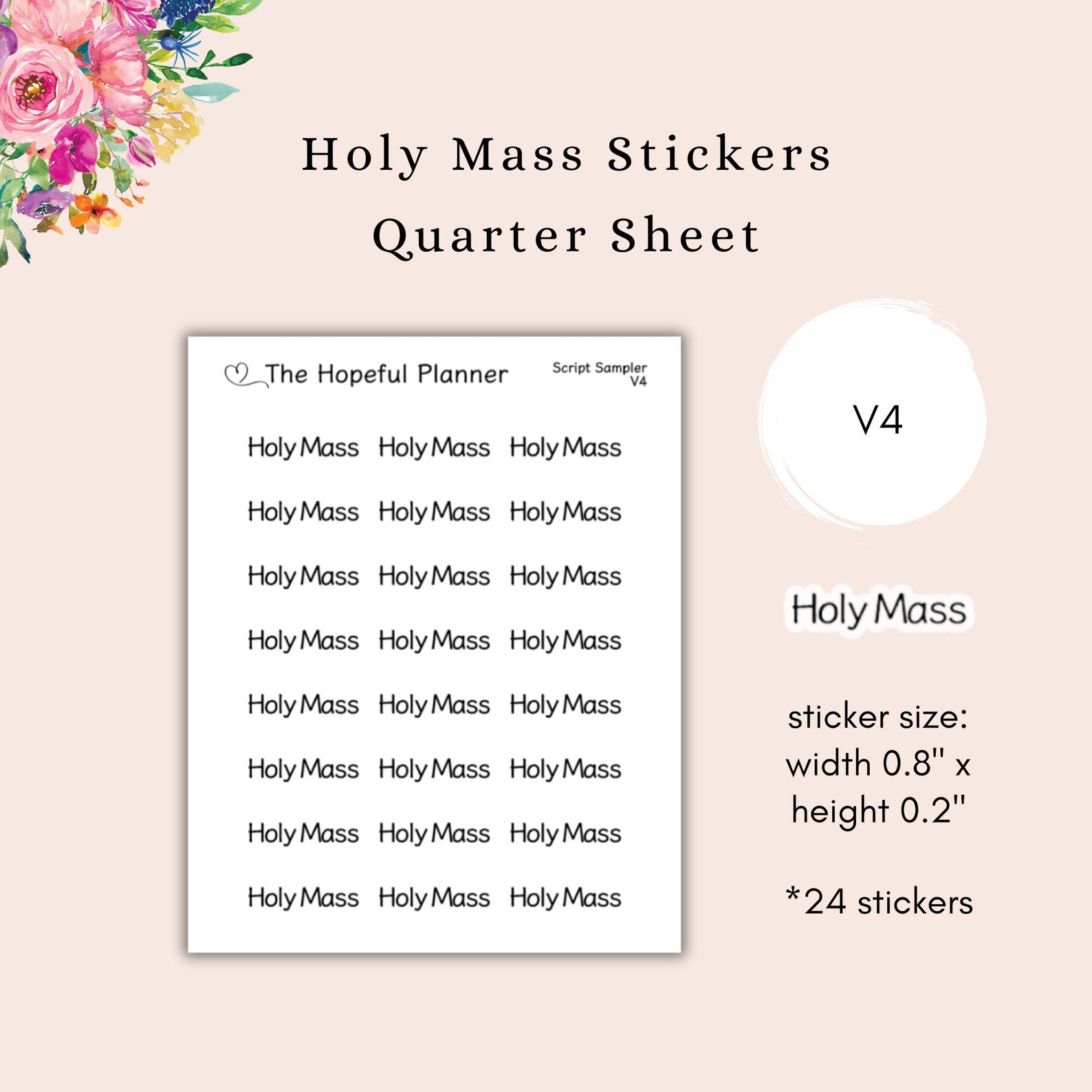 Holy Mass *NEW* Script Sticker Sheets - Catholic Stickers for Planners ...