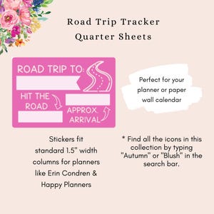 Road Trip Tracker Planner Stickers - Trip Planning Sticker Sheets ...