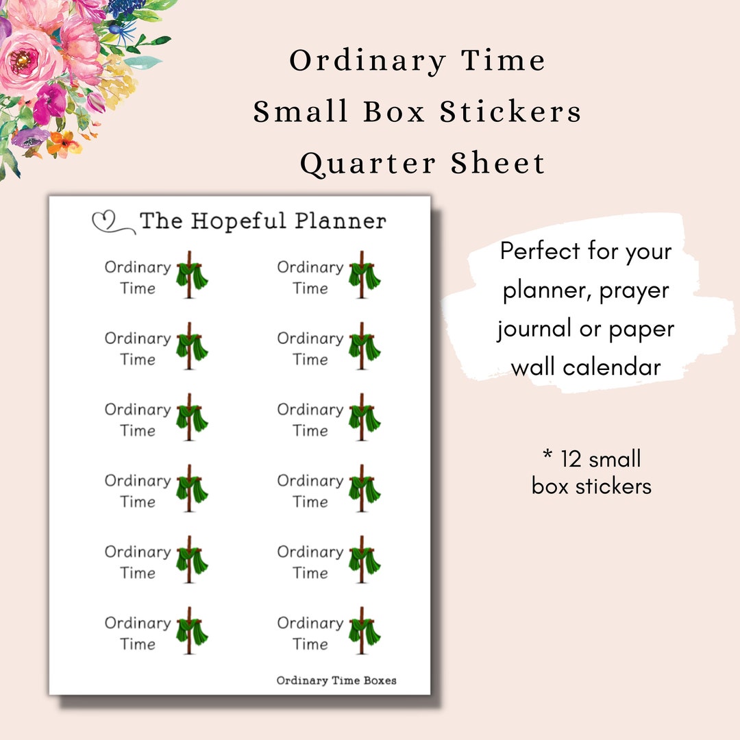 Ordinary Time Sticker Word Boxes - Catholic Liturgical Season Planner 