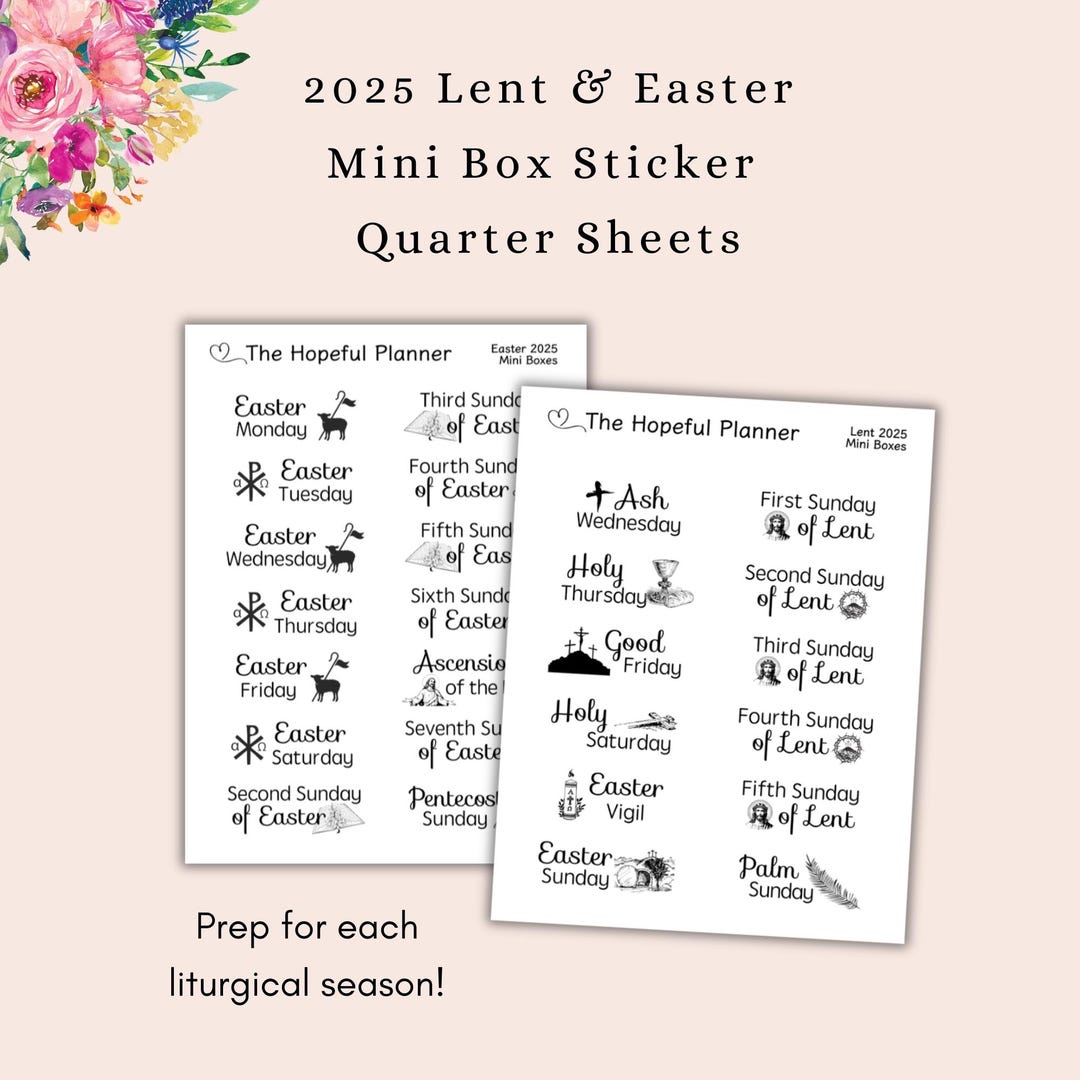 2025 Lent & Easter Mini Planner Stickers: Christian Journaling - Etsy