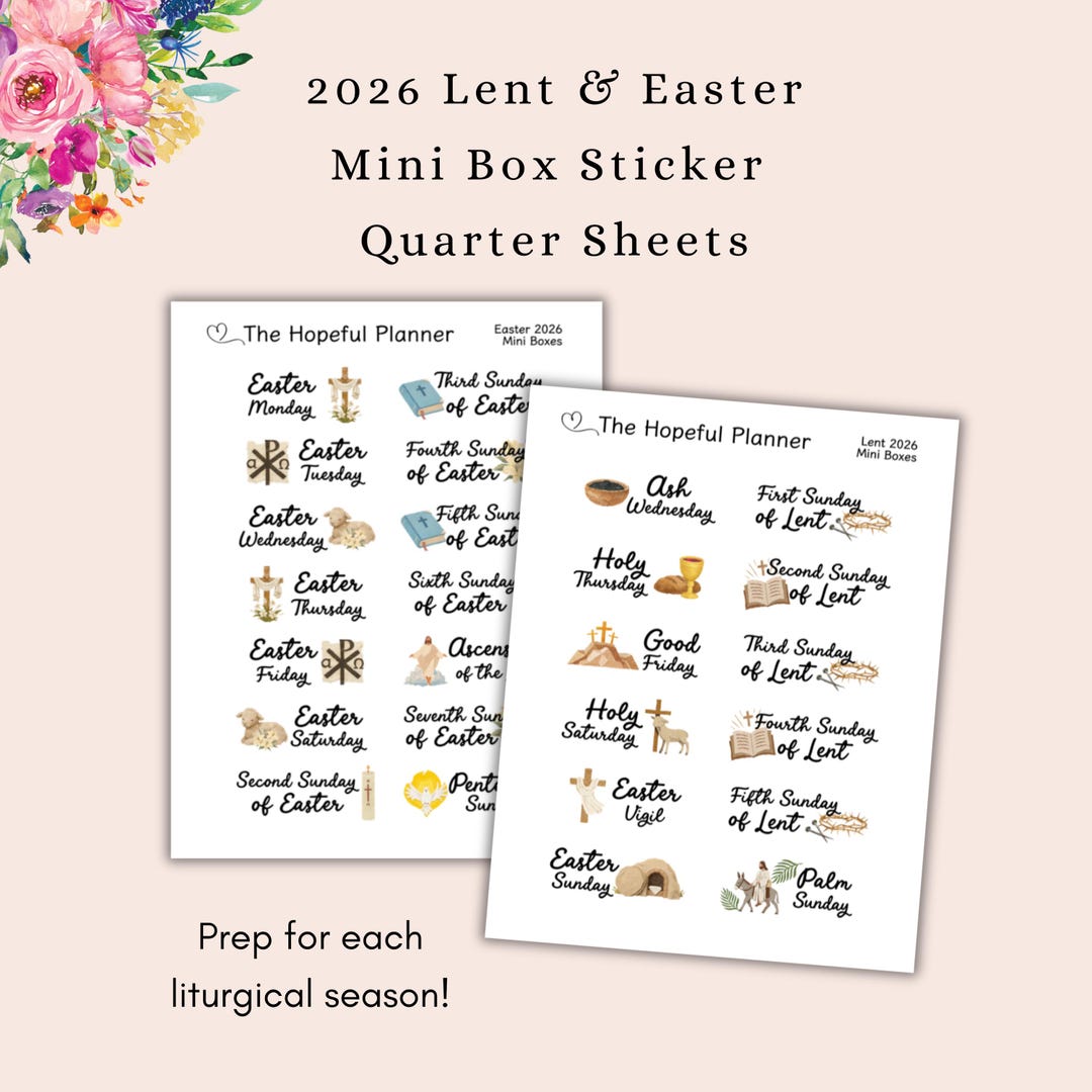 2026 Lent & Easter Mini Planner Stickers: Christian Journaling - Etsy
