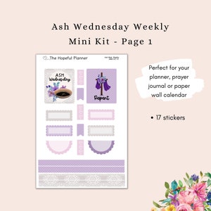 Ash Wednesday Mini Sticker Kit 2024 Lent Decorative Sticker Sheets for ...