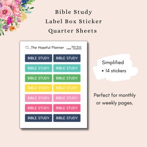 Bible Study Label Box Stickers - Scripture Study Reminder Sticker ...