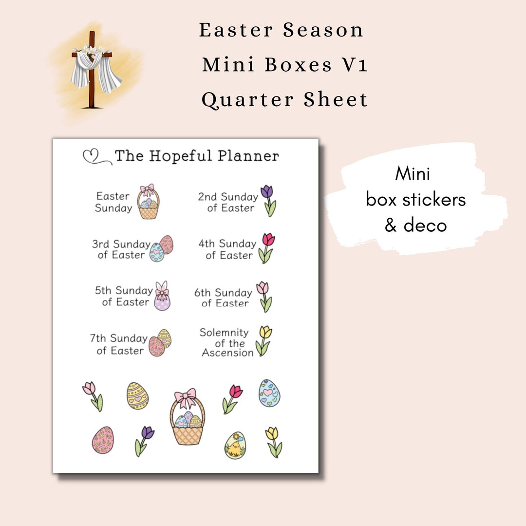 2023 Easter Season V1 Mini Box Stickers Christian Planner / Journal ...