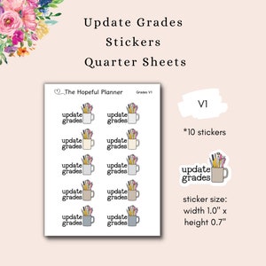Grading Teacher Sticker Sheets - Update Grades, Grades Due, Grade ...