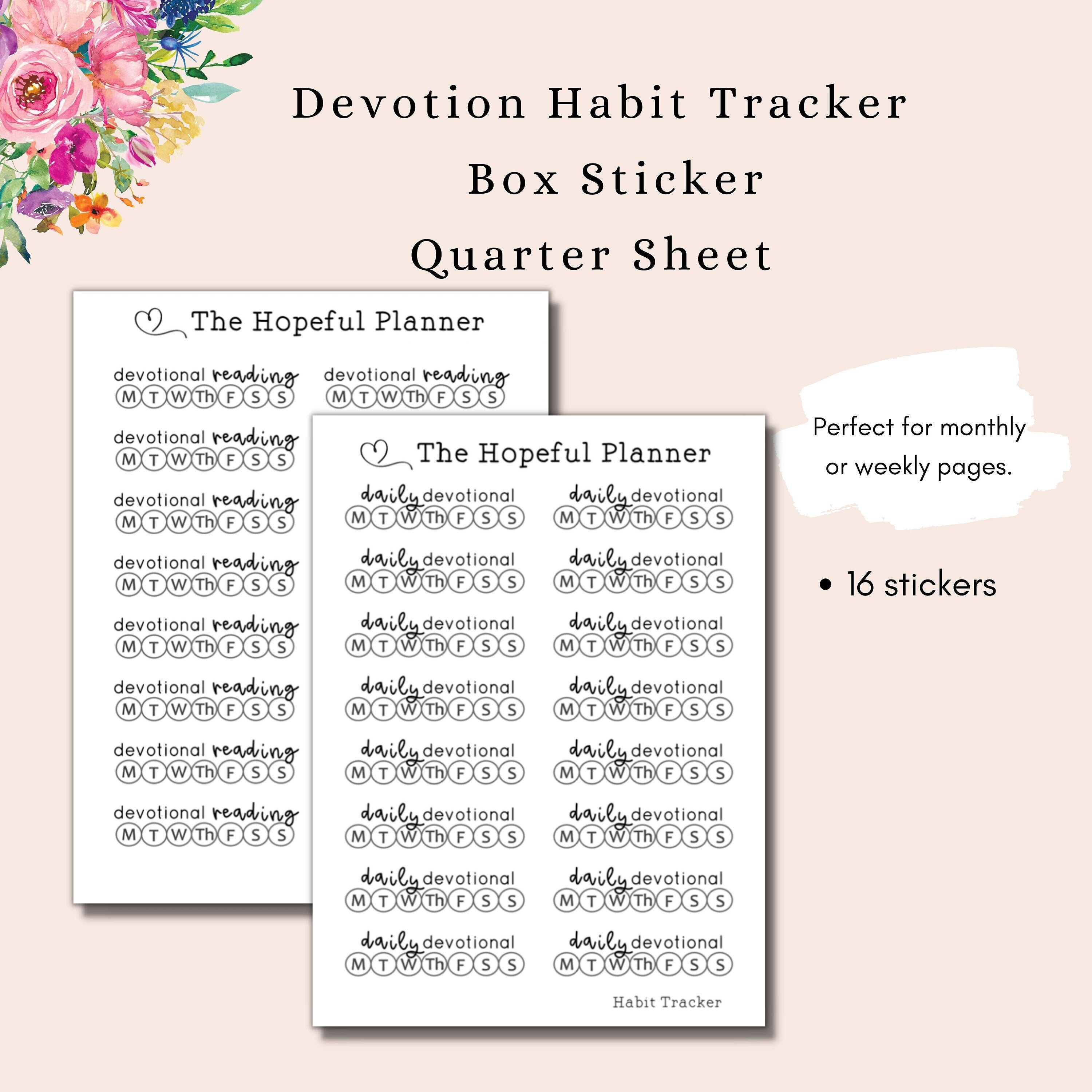 Daily Devotional, Devotional Reading Weekly Habit Tracker Stickers ...