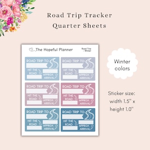 Road Trip Tracker Planner Stickers - Trip Planning Sticker Sheets ...