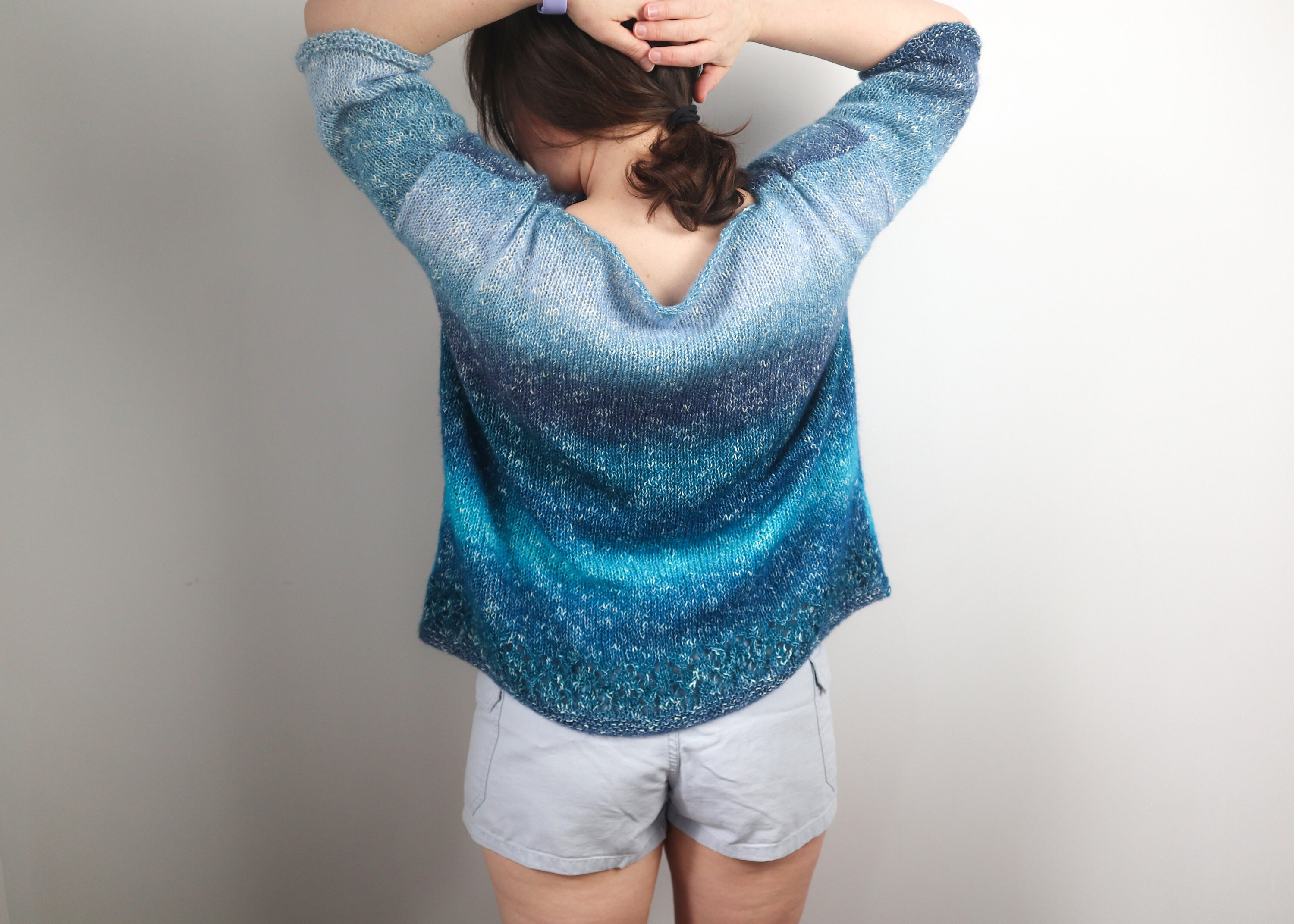 Ocean Meets Sky Sweater Knitting Pattern 3/4 Sleeve Sweater - Etsy