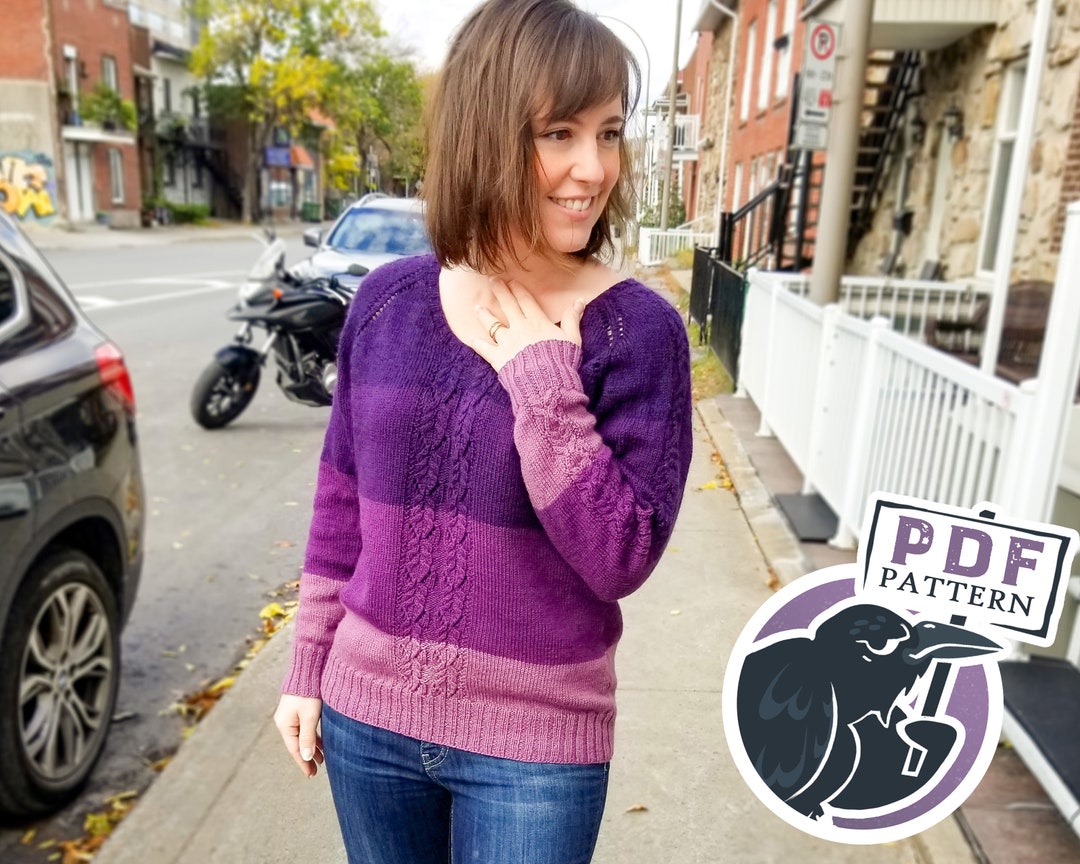 Twist & Fade Raglan Knitting Pattern, Sweater, Jumper, Pullover, Knit ...