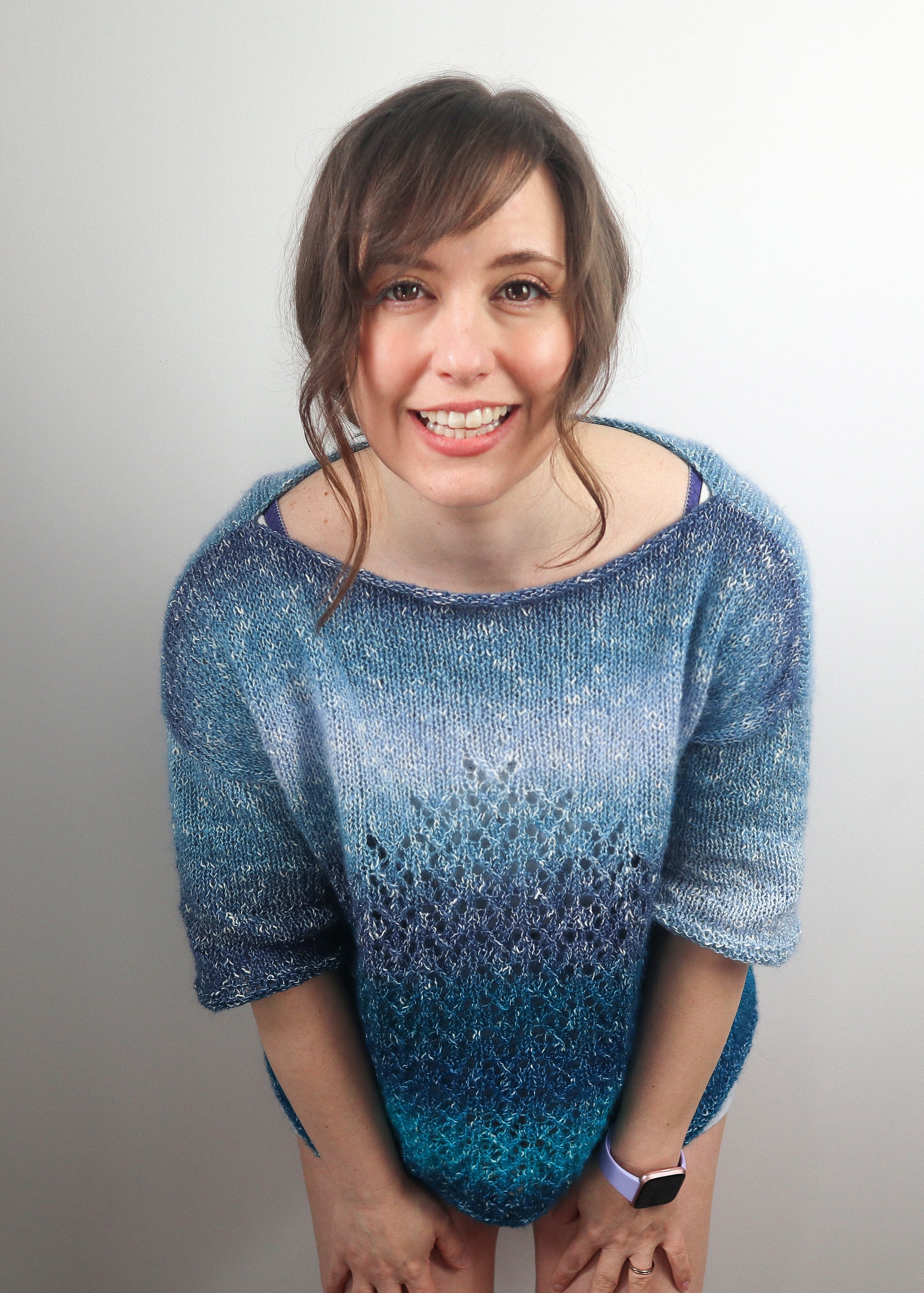 Ocean Meets Sky Sweater Knitting Pattern 3/4 Sleeve Sweater - Etsy