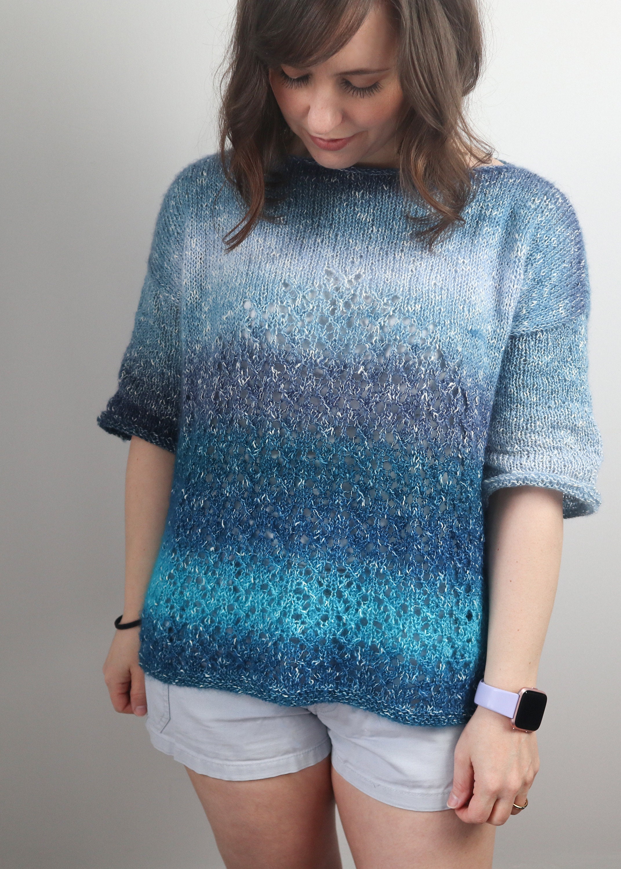 Ocean Meets Sky Sweater Knitting Pattern 3/4 Sleeve Sweater - Etsy