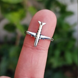 Sterling Silver Airplane Ring Airplane Silver Ring Aviation - Etsy