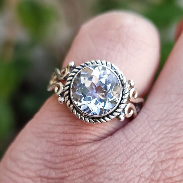 White Topaz Ring - Etsy