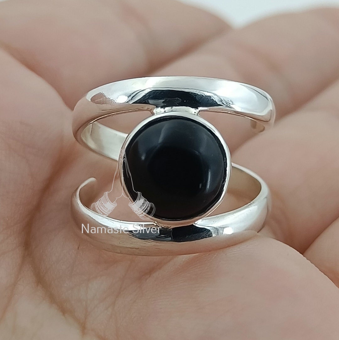 Black Onyx Ring, 925 Sterling Silver Handmade Statement Promise Ring ...