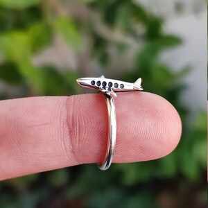 Sterling Silver Airplane Ring Airplane Silver Ring Aviation - Etsy