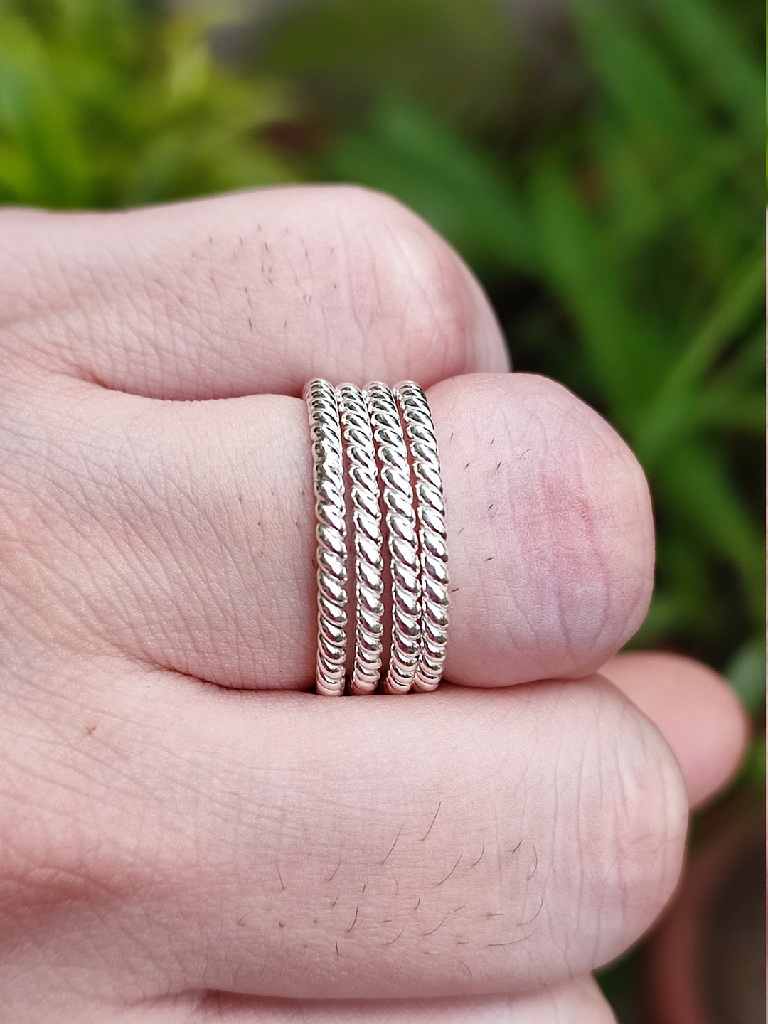 Twisted Wire Stackable Silver Midi Rings Band 925 Sterling - Etsy