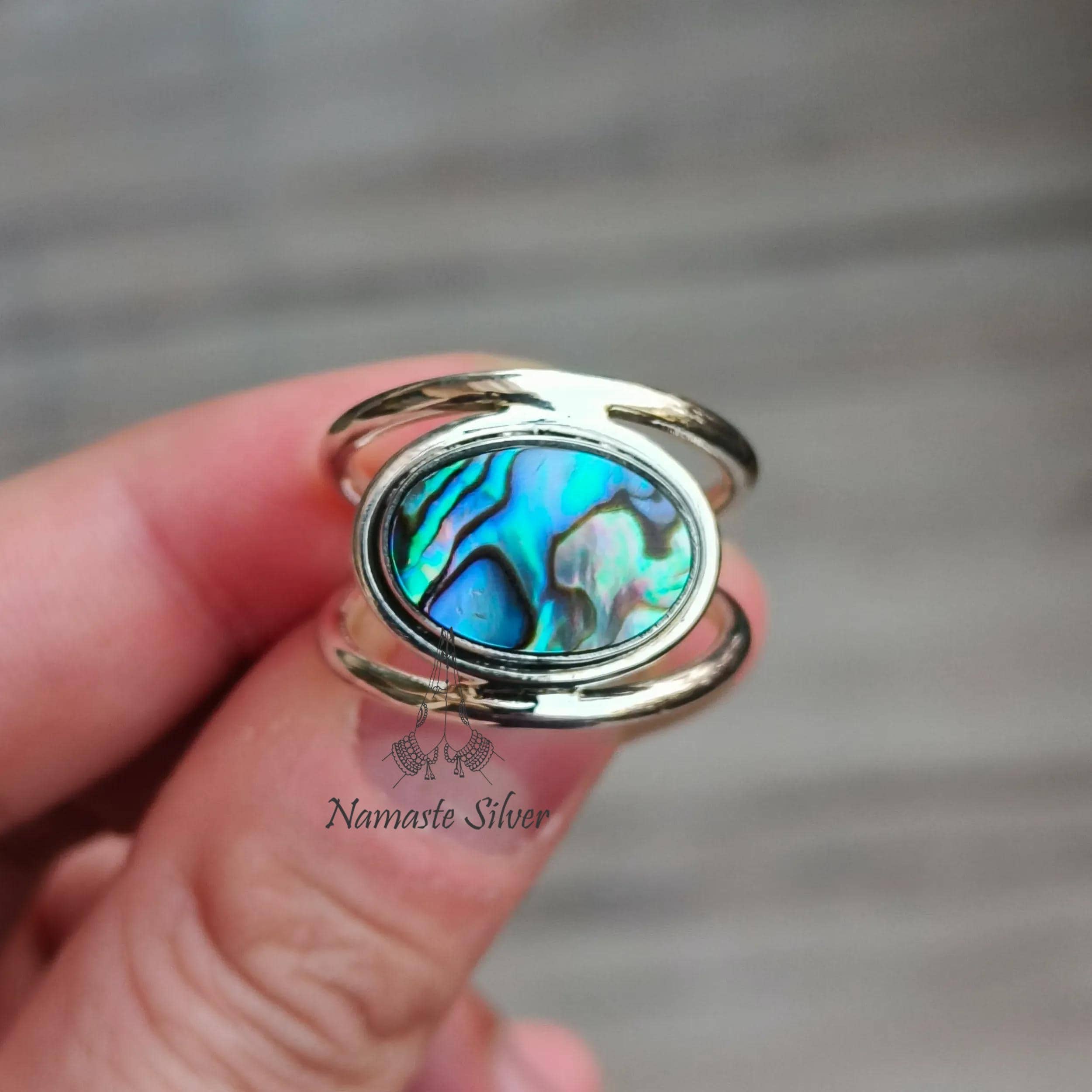 Paua shell rings sterling silver store