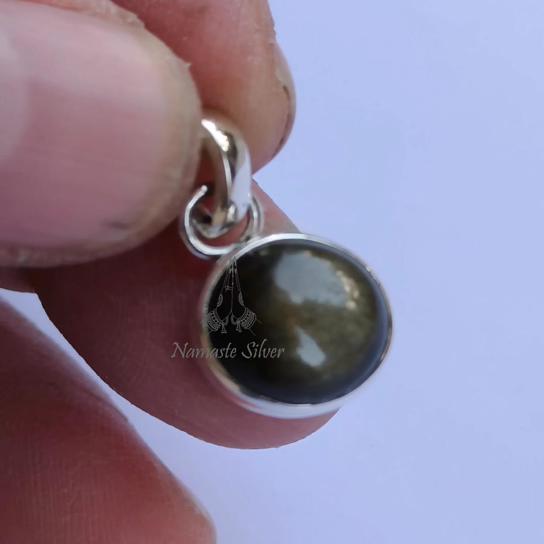 Gold Sheen Obsidian Pendant, 925 Sterling Silver Handmade Pendant ...