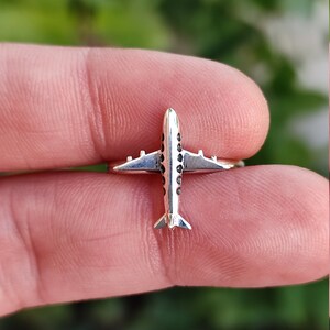 Sterling Silver Airplane Ring Airplane Silver Ring Aviation - Etsy