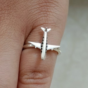 Sterling Silver Airplane Ring Airplane Silver Ring Aviation - Etsy