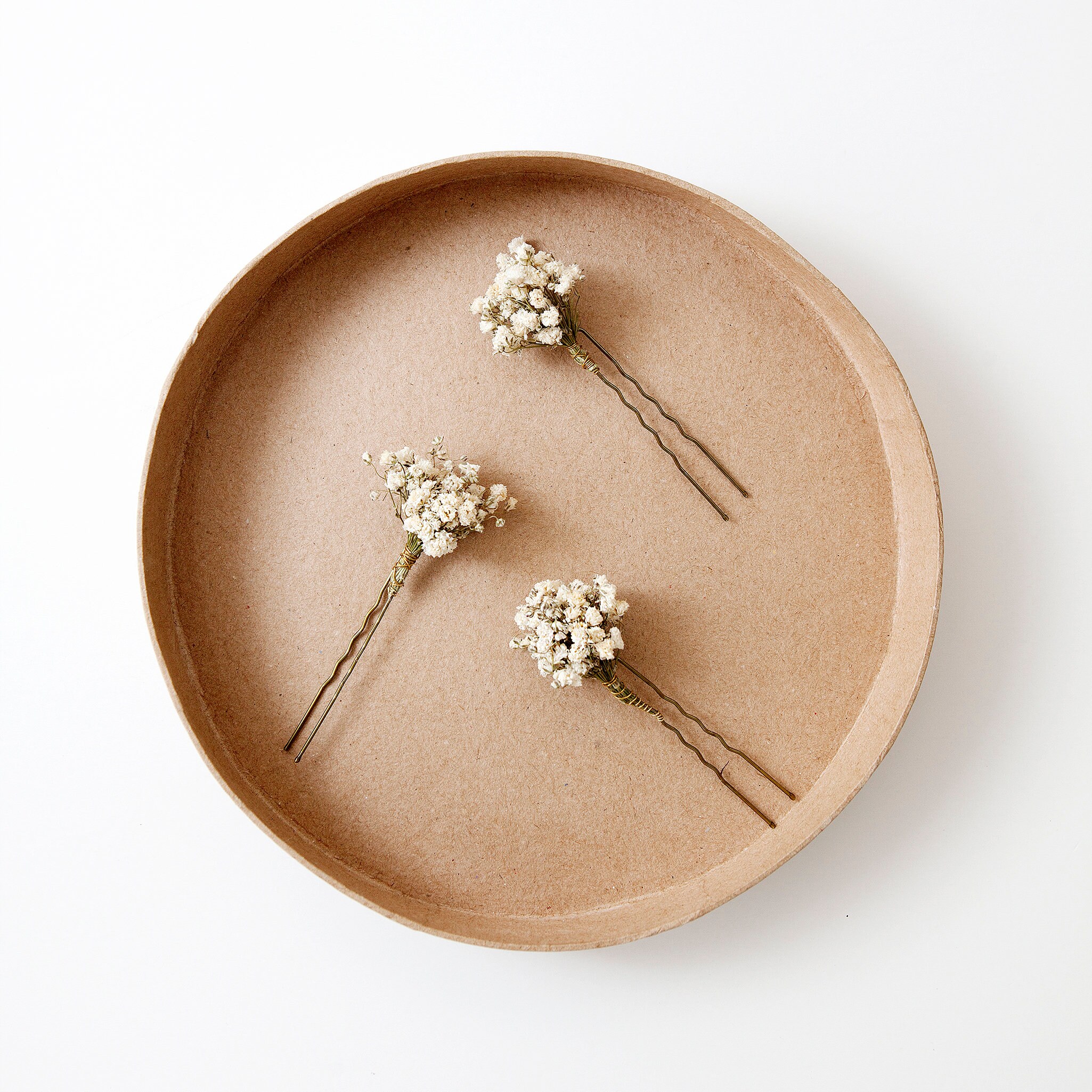 6 Pins Set - 3 Eucalyptus Leaves Hair Pins and 3 Baby's Breath Small ...