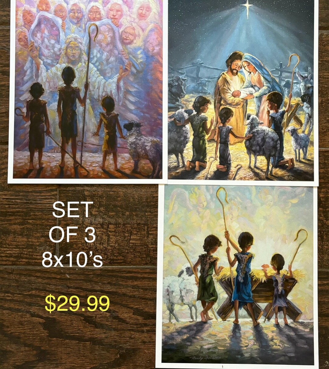 Shepherd Boys Christmas Art Prints, Nativity Manger Scene, Set of 3 - Etsy