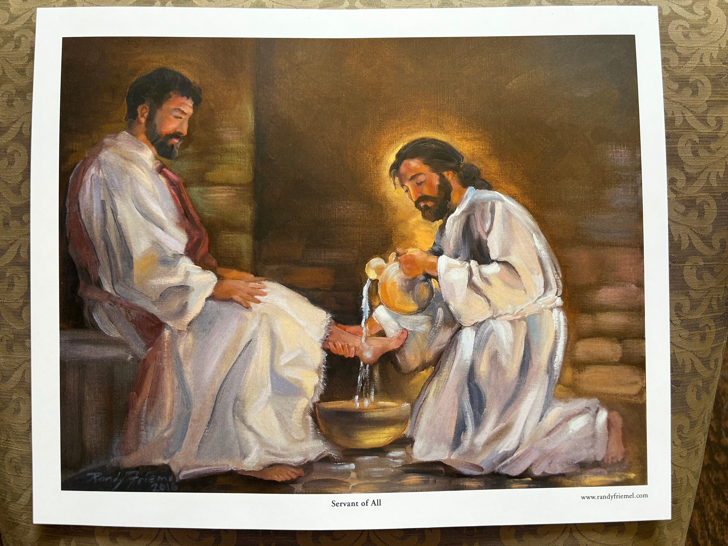 Servant’s Heart of Jesus Washing Feet Art, Christian Wall Art , Jesus ...