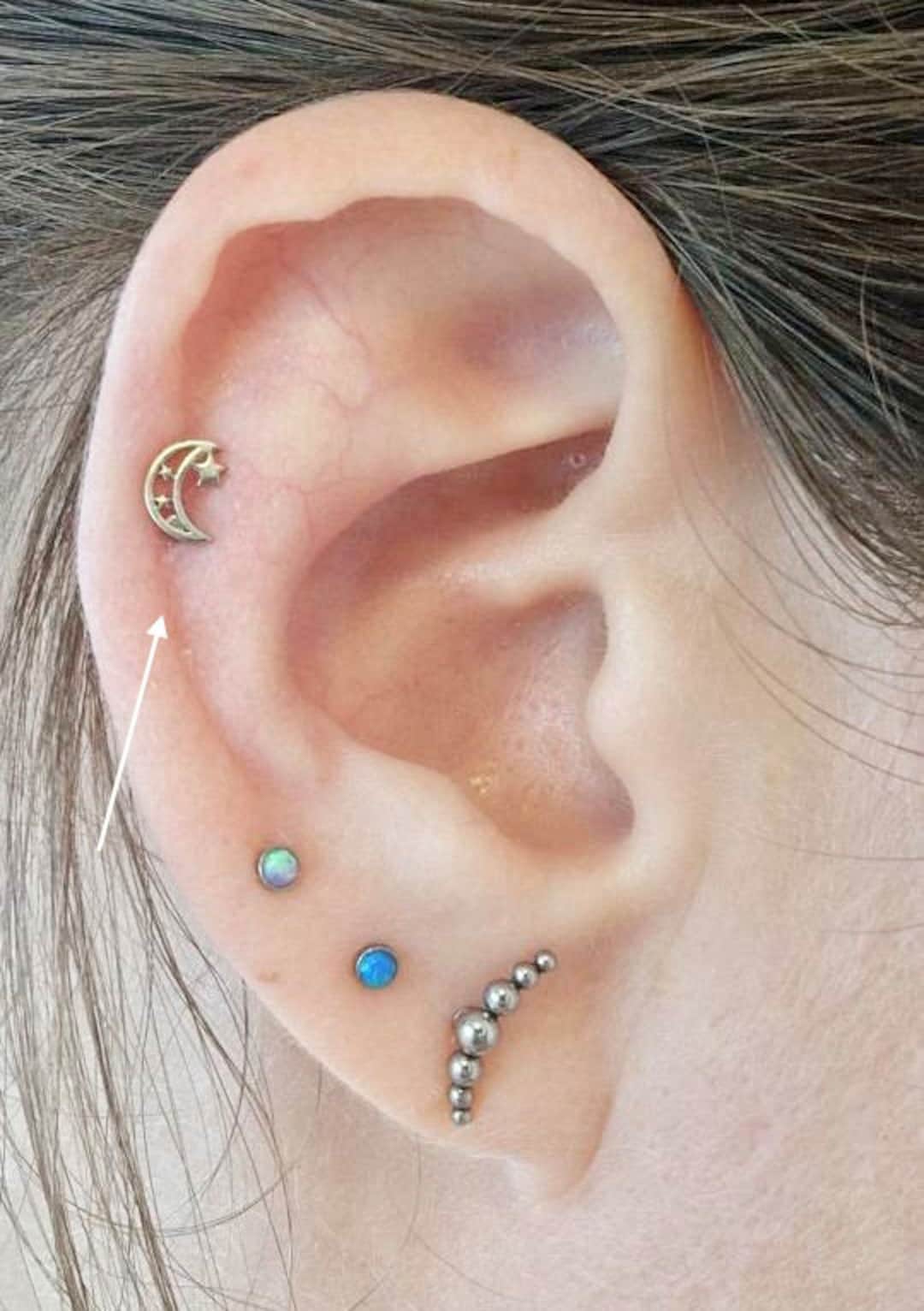 X1 16G Stainless Star Moon Labret Bar 6mm & 8mm Internal Thread ...