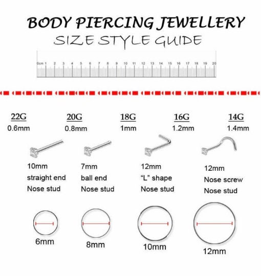X2 22 Gauge Sterling Silver or Gold Double Star Nose Ring Hoop Cartilage Jewellery Piercing Etsy
