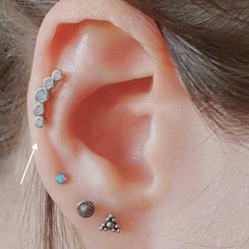 16G 5 Zirconia Crystal Cartilage Helix Conch Ear Piercing Body - Etsy UK
