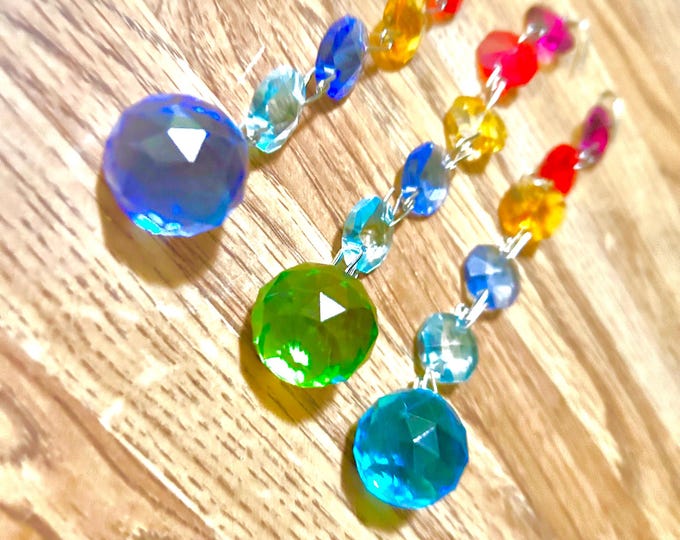 3 DOPAMINE Colorful DECOR Wall Window Art W Crystal Balls W Colors ...