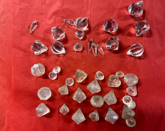 12 Pc VINTAGE Hong Kong Mcm 1950s 60s LUCITE Hard Plastic Faceted ...