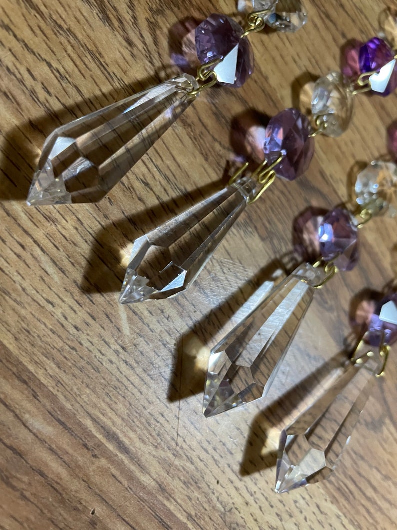 4 Clear ASFOUR Crystal 38mm Spear Tip Plug Icicle Drop Prism - Etsy