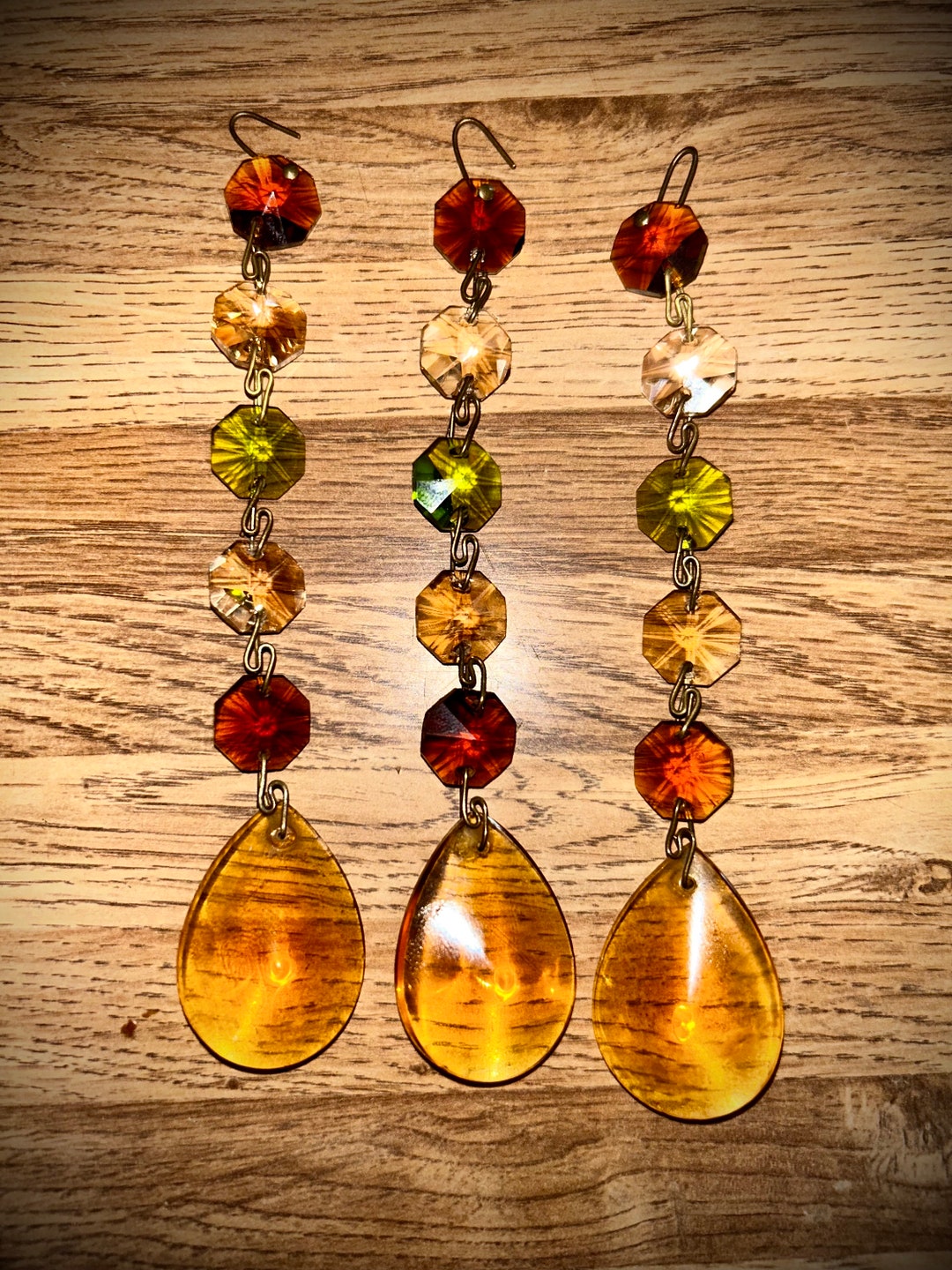 3 Rare BUBBLES Vintage MCM Glass Rounded 38mm 1.5 Amber Colored Honey ...